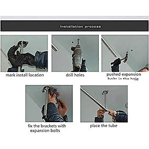 Yinpecly 0.63" x 1.18"(WxL) Zinc Alloy Oval Closet Rod Support Bracket Without Screws for Cupboard Clothes Hanging Wardrobe Silver Tone 2pcs