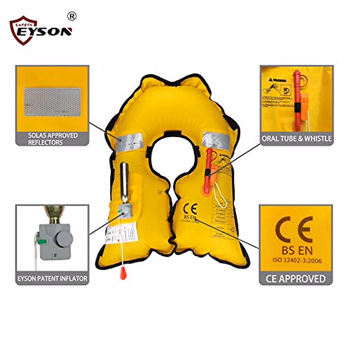 Eyson Inflatable Life Jacket Inflatable Life Vest for Adult Classic Manual (7091 Red)