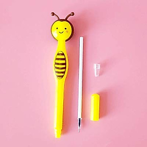 LUFOX 8Pcs Cute Bees Gel Pens Gift for Child, Women, Coworkers, Hostess and Girlfriend, Great Party Supplies and School Supplies, Black Ink(0.5mm)