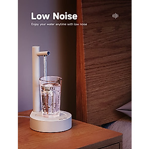 REJOMINE Water Dispenser for 5 Gallon Bottle, Smart 7 Levels Water Dispenser Countertop for Universal Bottles, Portable Desktop Water Pump for Outdoor, Automatic Water Jug Dispenser with Silicone Hose