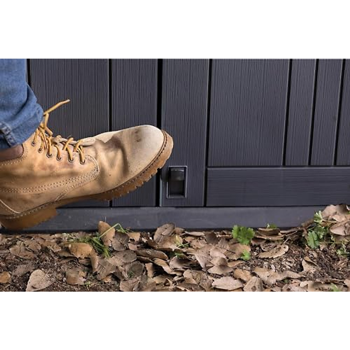 Keter 249319 Store it Out Nova Outdoor Garden Storage Shed, 32 x 71.5 x 113.5 cm, Dark Grey with Light Grey Lid