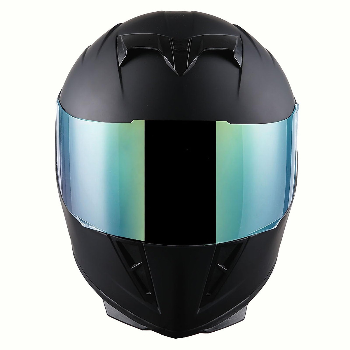1STorm Motorcycle Full Face Helmet Skull King Matt Black + One Extra Clear Shield, Size Large (57-58 CM,22.4/22.8 Inch)