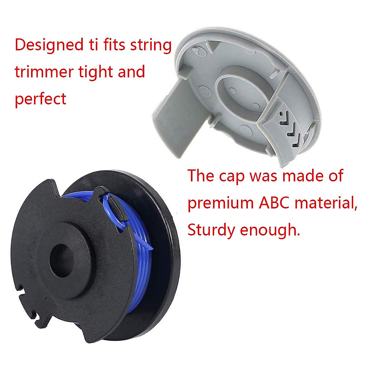 AC14RL3A String Trimmer for Ryobi 18V 24V 40V Replacement Spool Line 0.065”,Weed Eater String Autofeed 522994001 Cap, Cordless Trimmer Line 11ft, 10 Spools + 2 Caps