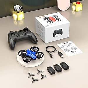 TOMZON A24 Mini Drone for Kids with Battle Mode, Kids Drone with Throw to Go, High Speeds Rotation, Self Spin & 3D Flip, RC Quadcopter with Altitude Hold, Headless Mode, 3 Batteries, Blue