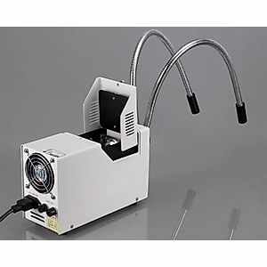 AmScope HL250-AY Dual-Gooseneck Fiber Optic Stereo Microscope Light, 150W Halogen Light Source, 110V-120V