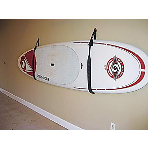 Suspenz Kayak Canoe Stand Up Paddle Board SUP Hanger, DLX Strap Storage System Padded, Black, 36" (40-4011)