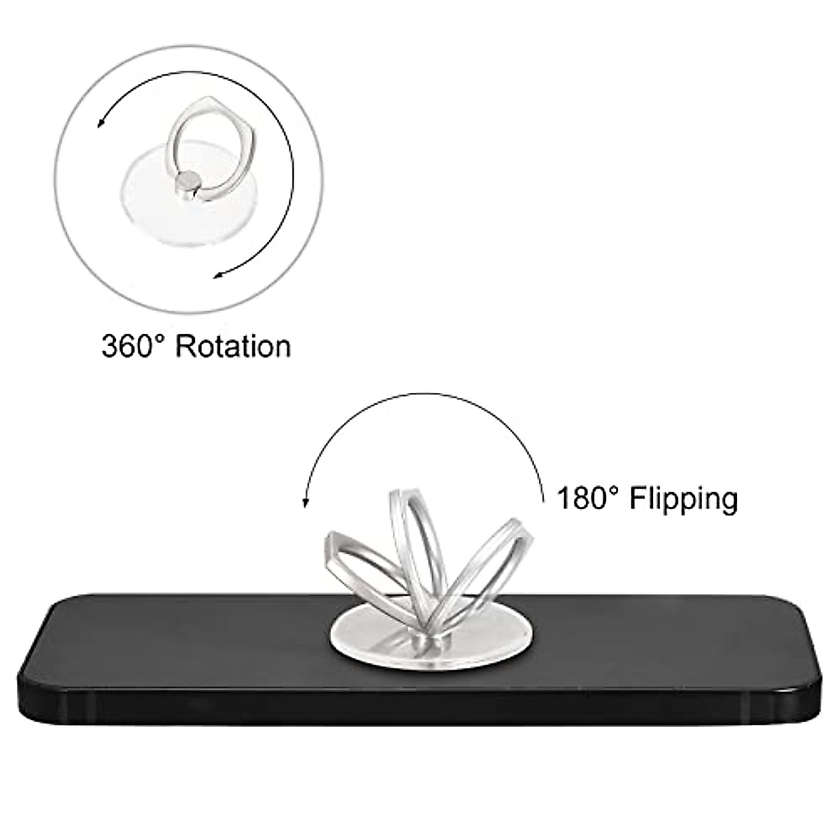 uxcell Transparent Phone Ring Holder, Clear Finger Grip Stand for Phone, Case, Tablet (Round Shape)