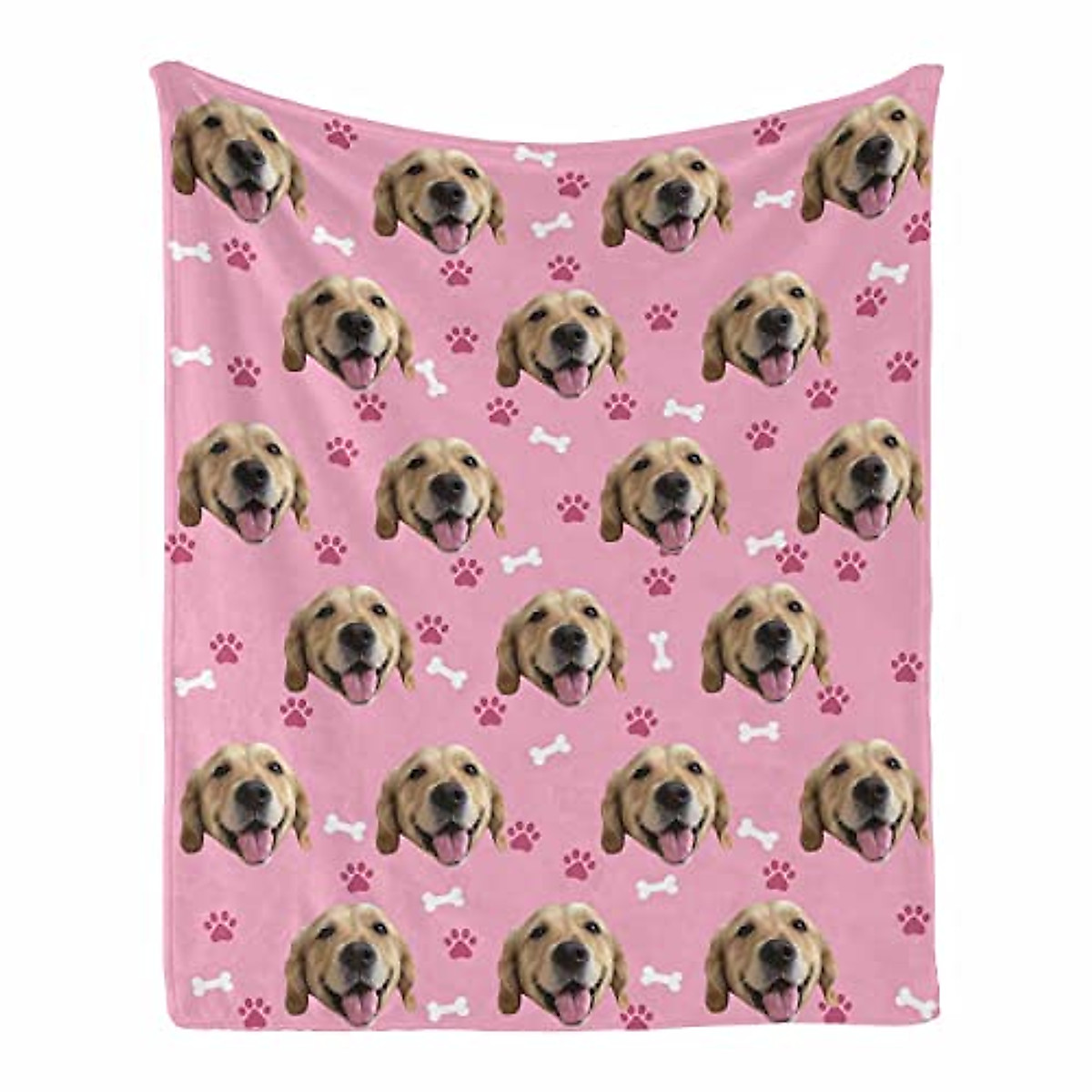 InterestPrint Personalized Dog Lover Gift Blanket with Pet Photo Picture, Customizable Blanket for Family Pets Gifts for Kid Women Souvenirs