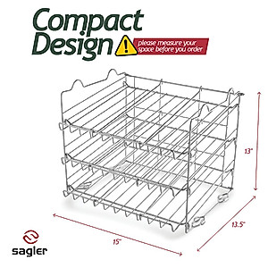 Sagler Stackable Pantry Can Organizer - 3-Tier Soda Can Organizer - Multifunctional Chrome-Finish Can Rack Organizer for Up to 36 Cans - For Pantry, Kitchen Cabinet, Countertop, Under Sink - 17x13x13