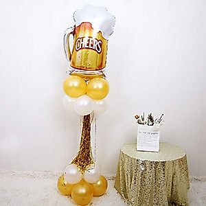 Beer Cup Balloons Set of 4, Whisky Helium Mylar Balloons Decor Fit for Summer Party, Beer Festival, Birthday Party and More (2 Beer Cup 2 Whisky )