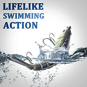 Fishing Lures Multi Jointed Fish Fishing Kits Slow Sinking Lifelike Swimbait Freshwater and Saltwater Crankbaits for Trout Bass Lures, 3 Pack