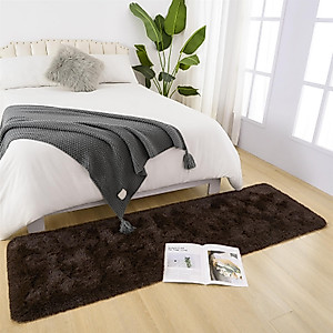 DETUM Dark Brown Runner Rug 2X6 for Hallyway Entryway Kitchen Fluffy Area Rugs for Bedroom Soft Kids Room Rugs Machine Washable Nonslip Carpets Modern Home Decoration