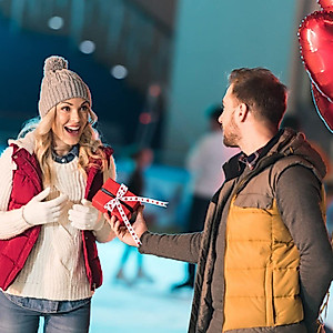 6 Rolls Valentine's Day Ribbon Set Organza Love Heart Printed Grosgrain Satin Ribbon for Wreaths Bows DIY, Gift Wrapping, Wreath, Wedding Decorations on Valentine's Day (98.4 Ft ，33Yards)