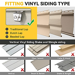 8 Pack Vinyl Siding Hooks, No Hole Siding Clips for Hanging Blink, Arlo, Ring Outdoor Security Camera, No-Drilling Heavy Duty Siding Hangers for Mount Doorbell, Lights and Christmas Decors