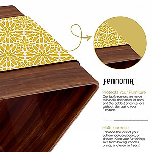 Fennoma Hotrun 2 in 1 Heat Resistant Trivet & Table Runner, 40 Inches Long Trivet for Hot Pots and Pans, Handles Heat Up to 356F, Anti Slip, Waterproof, Ideal for Kitchen Countertops (Ich)