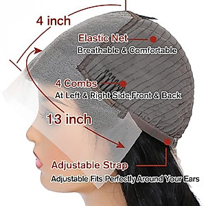 LAPONDAI Lace Front Wigs Human Hair Body Wave 13x4 HD Lace Frontal Wig Pre Plucked with Baby Hair Gluless Wigs Human Hair for Black Women 150% Denisty Natural Color (18Inch)