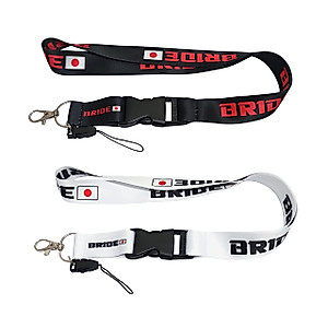 2pcs Lanyard Neck Strap Keychain Japan JDM For Bride Accessories Performance Speed Racing Motor Sport Gaming Seat Rail Auto Car Motorcycles
