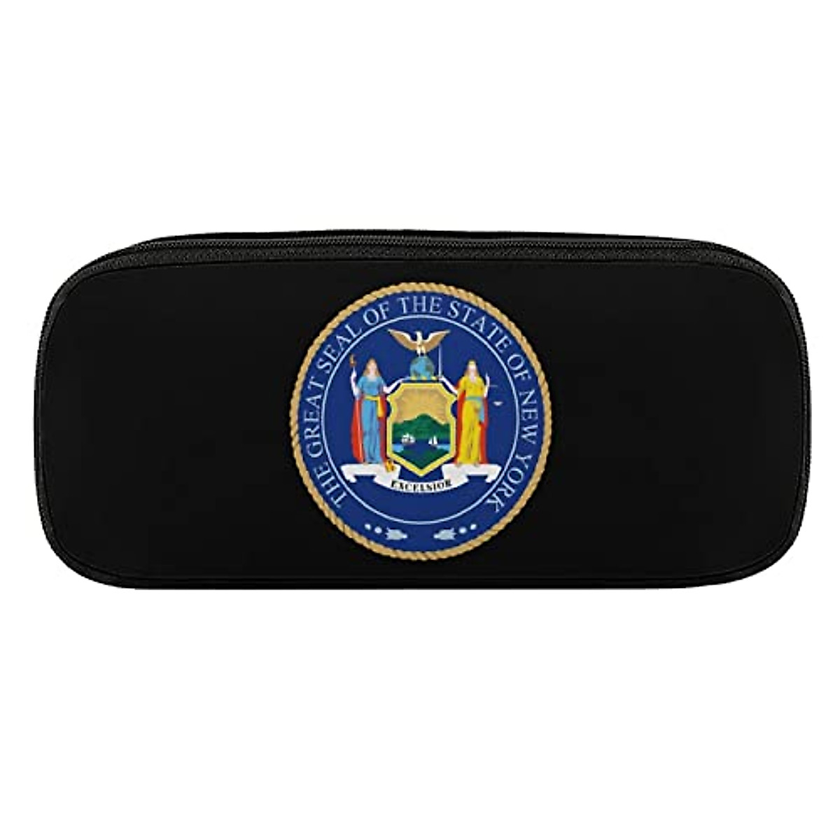 Great Seal of New York State Pencil Case PU Leather Pencil Pen Bag Large Capacity Pen Box Pencil Pouch Makeup Bag with Zip