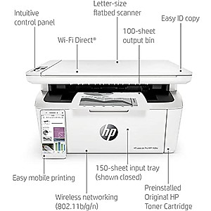 HP Laserjet Pro M28w Multi-Function Wireless Printer, Copy & Scan with Smart App, W2G55A (Renewed)