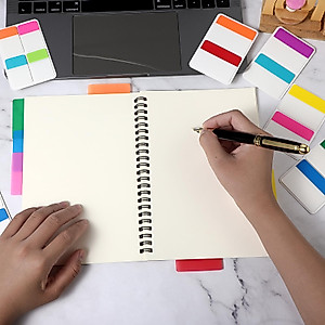 320PCS Sticky Index Tabs Transparent Sticky Notes Colored Page Markers Writable and Repositionable File Tabs Flags Self Adhesive Sticky Notes Tabs for Annotating Books Binders and File Folders