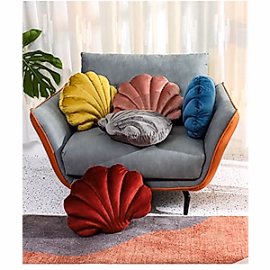 HXIYAN Shell Pillow car Sofa Bedroom Cushion Office Accessories Props (14.9in*11in, Navy Blue)