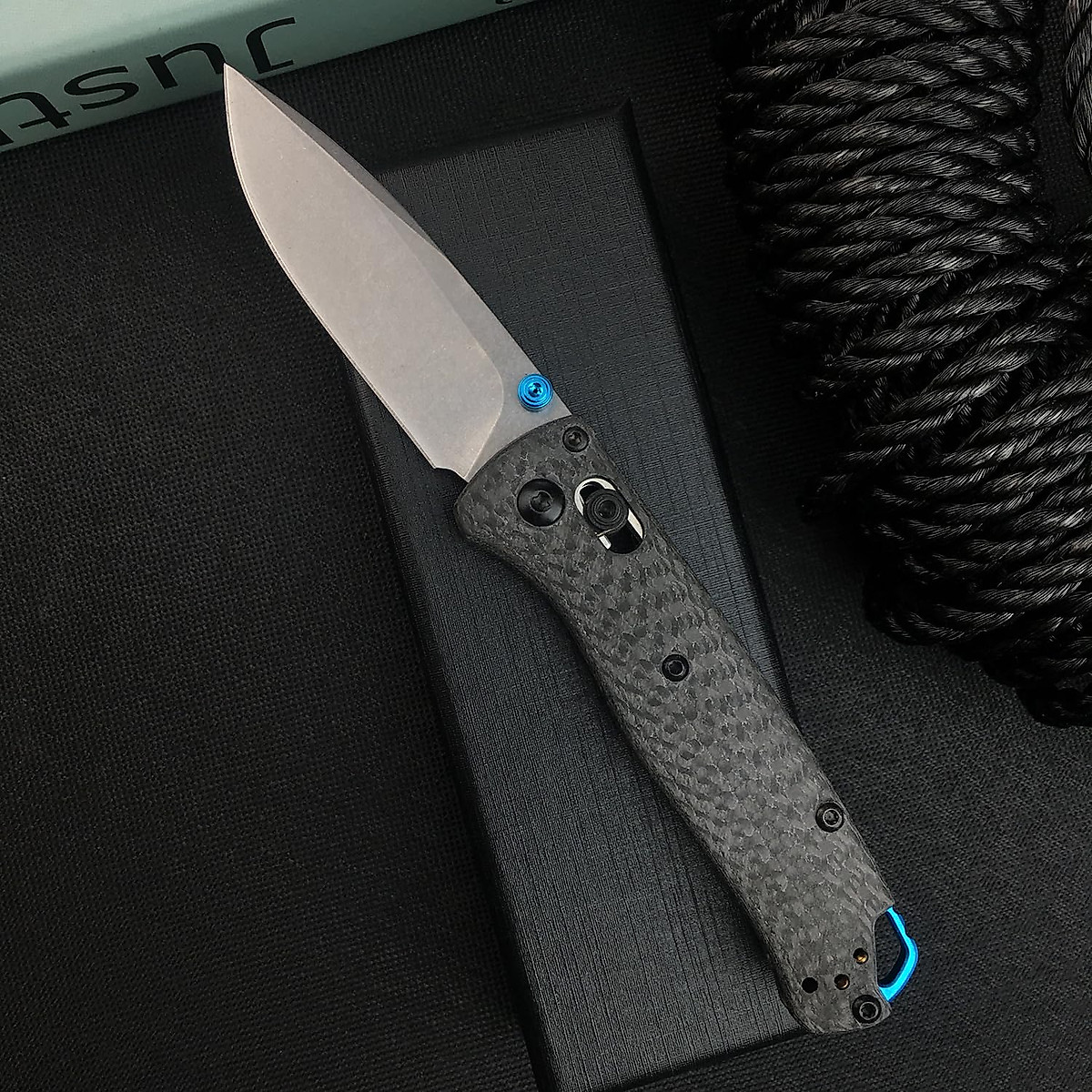 Thumb Open Mini EDC Folding Pocket Knife,Axis Lock Knife,2.7'' S30V Blade,Carbon Fiber Handle,Bugout 533 Knife with Belt Clip,Gift for Man and Dad