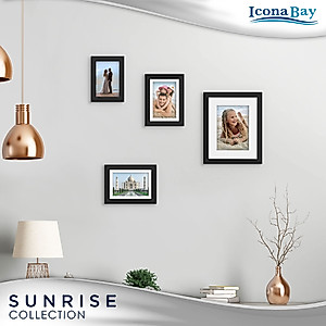 Icona Bay - 4x6 Black Picture Frame - Painted Solid One-Piece Wood Composite, Modern Farmhouse - Sunrise Collection