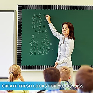 Black Dot Border Trim, 80ft Bulletin Board Borders, Poster Board Decorating Supplies, Decoration Strips for Bulletin Board Trim, Teacher Student use for Classroom Decor (2 Set)