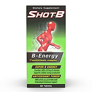 Shot B Energy Multivitamin Supplement, Tablet, 60 Count, Green