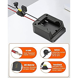 Power Wheels Battery Adapter Compatible with Milwaukee M-18 Battery 1pack, Great Power Convertor for Robotics, RC Toys and Work Lights