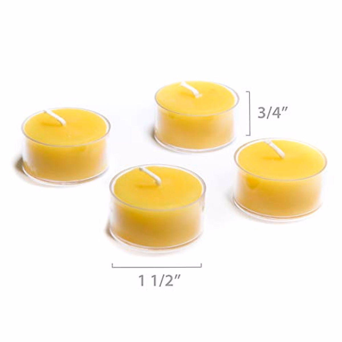 Bluecorn Beeswax 100% Pure Beeswax Tea Lights | Beeswax Candles | Unscented Candles | Tea Light Candles Bulk 48-Pack