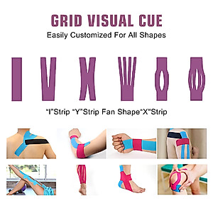 Kinesiology Tape (3 Uncut Roll) Kinetic Tape 16.4 ft Waterproof Athletic Sports Tape Physio Tape for Knees, Shoulder, Ankles, Elbow, Pain Relief,Joint Support (Purple)