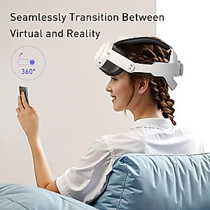 Kuject Design Comfort Head Strap Accessories for Quest 3S/Quest3, Elite Strap Replacement with Adjustable Hinge and Enlarged Head Support, VR Accessories Fit for Carrying Case