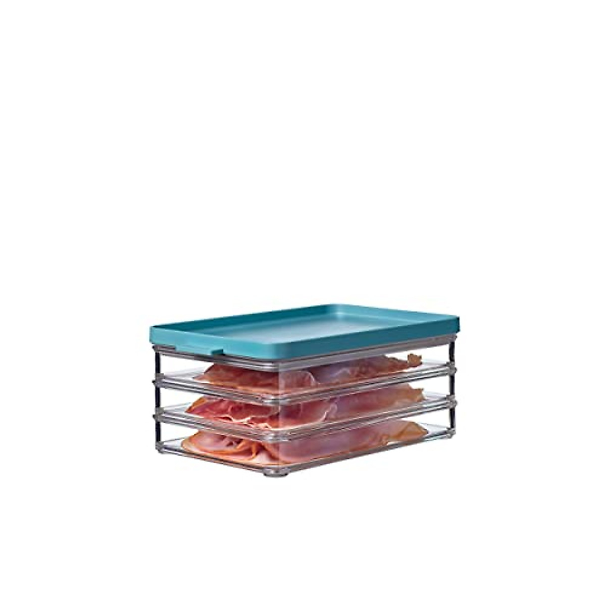 MEPAL, Omnia Food Storage Boxes with Lid for Salami, Cold Cuts, Turkey, Bologna, Deli and Luncheon Meat, BPA Free, Nordic Green, 3 X 500ml | 17oz, 1 Set