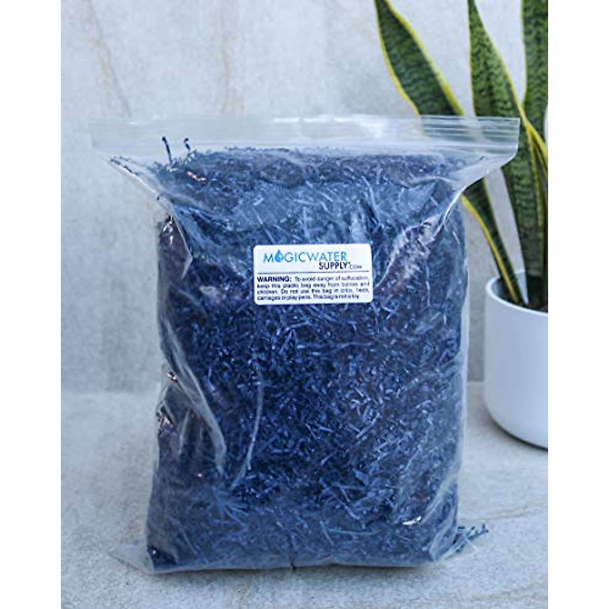 MagicWater Supply Soft & Thin Cut Crinkle Paper Shred Filler (2 LB) for Gift Wrapping & Basket Filling - Blue
