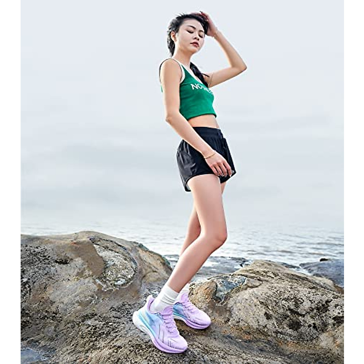 O-Resilio Max Cushioning Running Shoes for Men & Women Wide Cushioned Lightweight Athletic Supportive Road Running Shoes with Arch Support Light Purple Size US Men 12