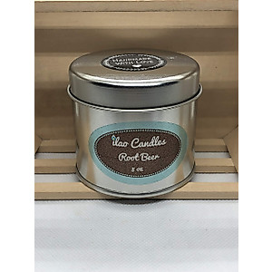 Root Beer 8 oz Tin Jar Pure Soy Wax Candle Hand Poured in the USA