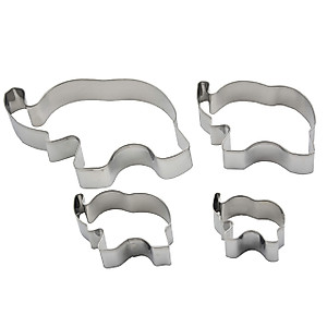 4 PCS Set Cute Elephant Shaped Stainless Steel Cake Fondant Cookie Mold Cutters
