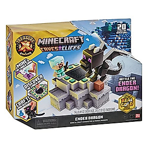 Treasure X Minecraft Caves & Cliffs Ender Dragon. Mine & Craft Character . Mine, Discover & Craft with 20 Levels of Adventure, Will You find The Real Gold Dipped Treasure?