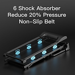 UMAY Fitness Home Folding Incline Treadmill with Pulse Sensors, 3.0 HP Quiet Brushless, 300 lbs Capacity (Black or Gray) (Black)