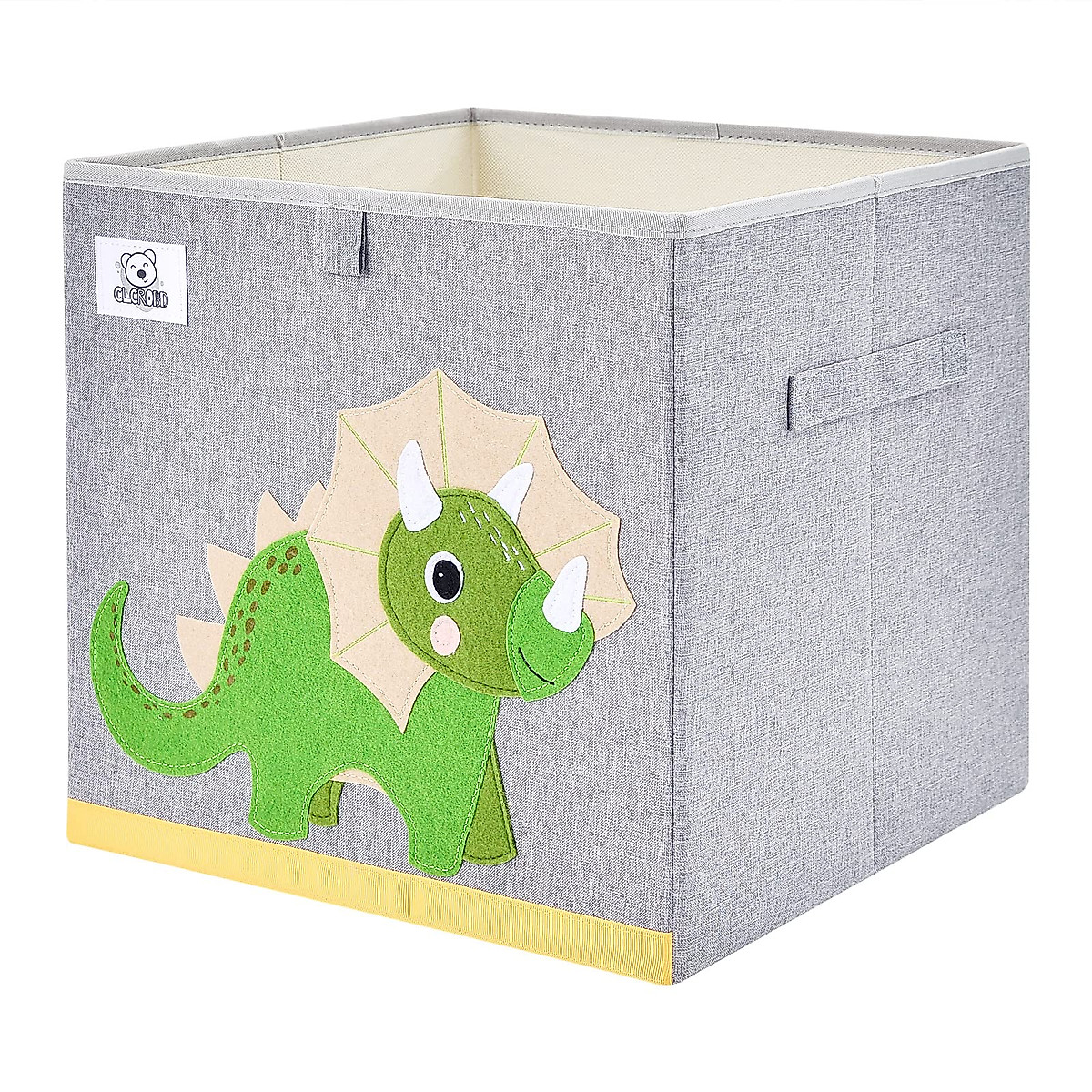 CLCROBD Foldable Animal Cube Storage Bins Fabric Toy Box/Chest/Organizer for Toddler/Kids Nursery, Playroom, 13 inch (Triceratops)
