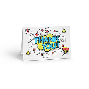 Stonehouse Collection Thank You Note Card | 10 Boxed Fun Thank You Cards & Envelopes | USA Made | Perfect for Kids, Birthday, Baby Shower, Weddings, Gifts (Pow)