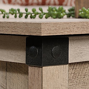 Sauder Carson Forge Rustic Lift Top Coffee Storage Industrial Living Room Table, L: 43.15" x W: 19.45" x H: 18.98", Lintel Oak Finish