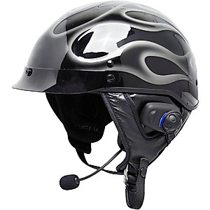 Sena SPH10H-FM-01 Motorcycle Bluetooth Stereo Headset and Intercom with Built-in FM Tuner for Half Helmets, Black