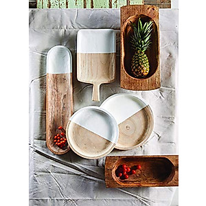 Mud Pie DOUGH BOWL SET, Brown, small 5" x 20" x 8" | large 5" x 24" x 10 1/2"