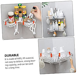 Veemoon 2pcs Shelf Corner Shelves Wall Mounted Storage Shelves Adhesive Bathroom Shower Rack With Hook Pp Organizer