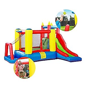 Children's Inflatable Castle Home Trampoline Children Playground Toys Basketball Slide Toy Outdoor Square Large Amusement Park Castle Toys