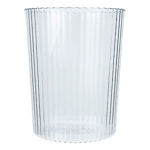 LIFKOME Plastic Waste Basket, Clear Round Trash Can Small Wastebasket Garbage Container Bin for Bathroom, Bedroom, Kitchen, Home, Office