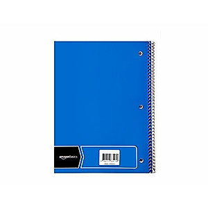 Amazon Basics Wide Ruled Wirebound Spiral Notebook, 70-Sheet, 5 Pack, Multicolor