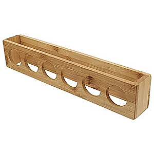 Cabilock Wine Cup Server Dish Wood Beer Flight Tray Bamboo Wine Glass Holder Modern Wooden Wine Rack Wine Cup Display Rack 6 Holes Wine Cup Server Dish Wood Paddle Serving Tray